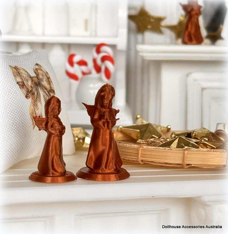 Pair of Copper Colour Angels - 2.5 cm high - Miniature – Dollhouse ...