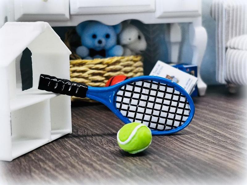Tennis Racquet and Ball - Miniature – Dollhouse Accessories Australia