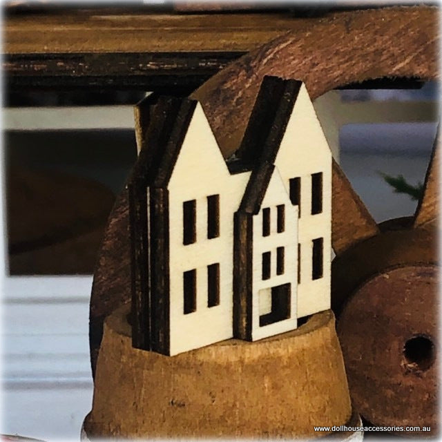 Mini Gabled Roof Putz house - Unpainted - 2.7 cm - Miniature ...