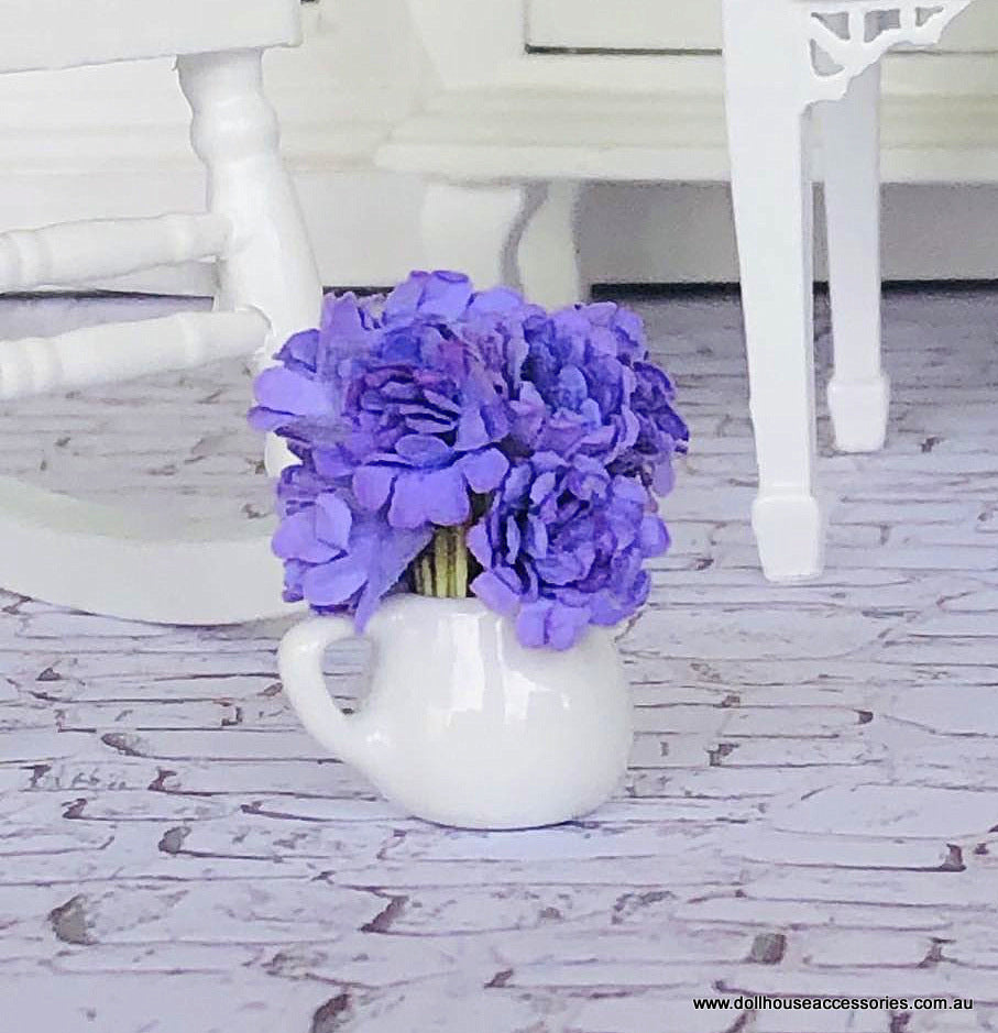 Purple Flower in White Jug - Miniature – Dollhouse Accessories Australia