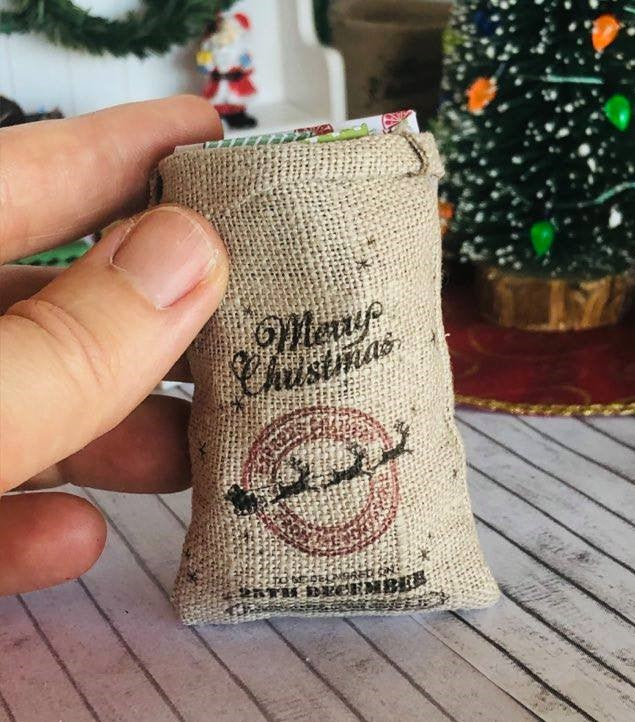Christmas Sack - Full of gifts - Miniature – Dollhouse Accessories ...