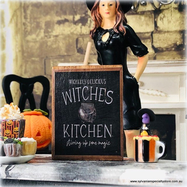 Sign - Witches Kitchen - 4 cm - Miniature – Dollhouse Accessories Australia