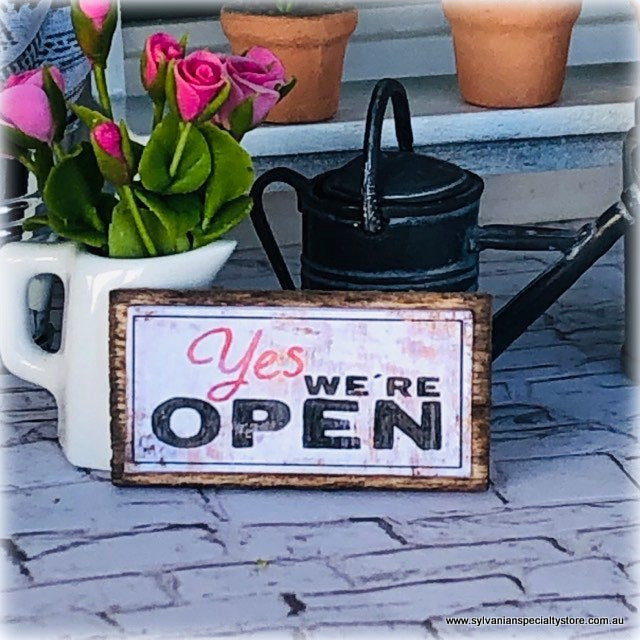 Open Sign - 3 cm length - Miniature – Dollhouse Accessories Australia