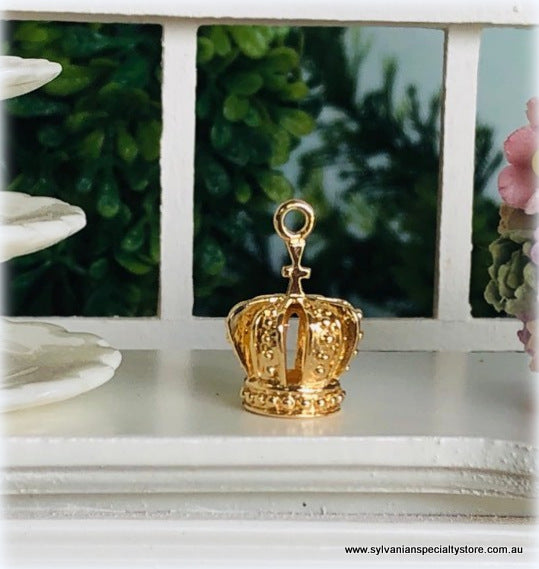 Tiny Crown with Cross - Gold - 2 cm - Miniature – Dollhouse Accessories ...